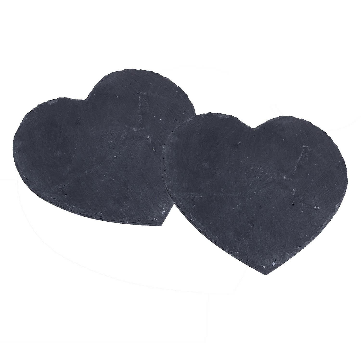 Set of 2 Natural Slate Heart Placemats Serving Tray Table Mats Runner ...