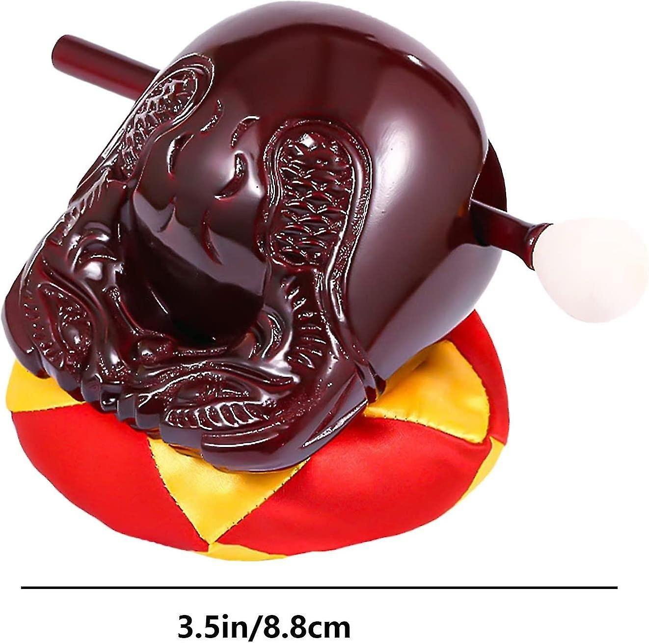 Wooden Fish Temple Block,temple Block Zen Drum With Mallet Cushion ...