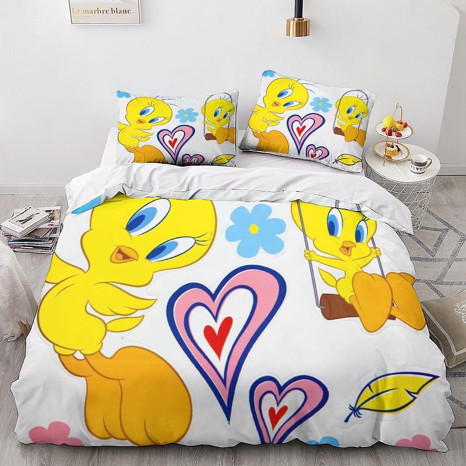 DSJackson Tweety Bird 3D Printed Duvet Cover 3PCs Cartoon Quilt Cover ...