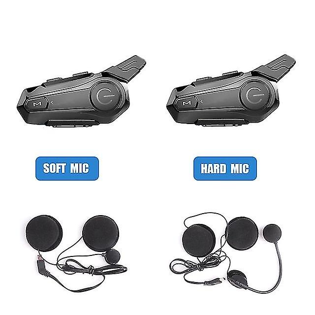 2 Pack Bluetooth Intercom Motorcycle Full Face Helmet Bluetooth Headset ...