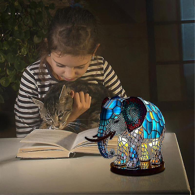 Elephant Animal Lamp Colourful Resin Lamp For Tiffany Lamp Table Lamp ...