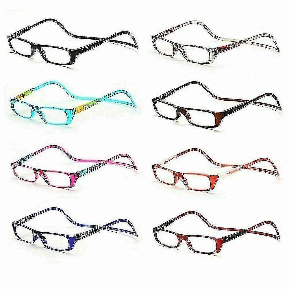 Folding Magnetic Reading Glasses Snap Click Front Neck Hanging ...
