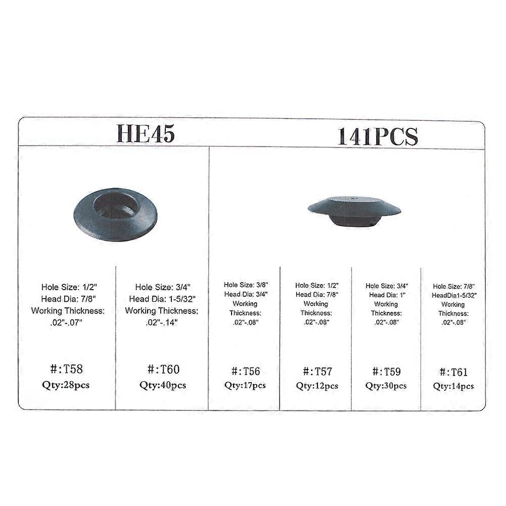 141pcs 6 Sizes Assorted Car Flush Mount Hole Plugs Auto Body Sheet ...