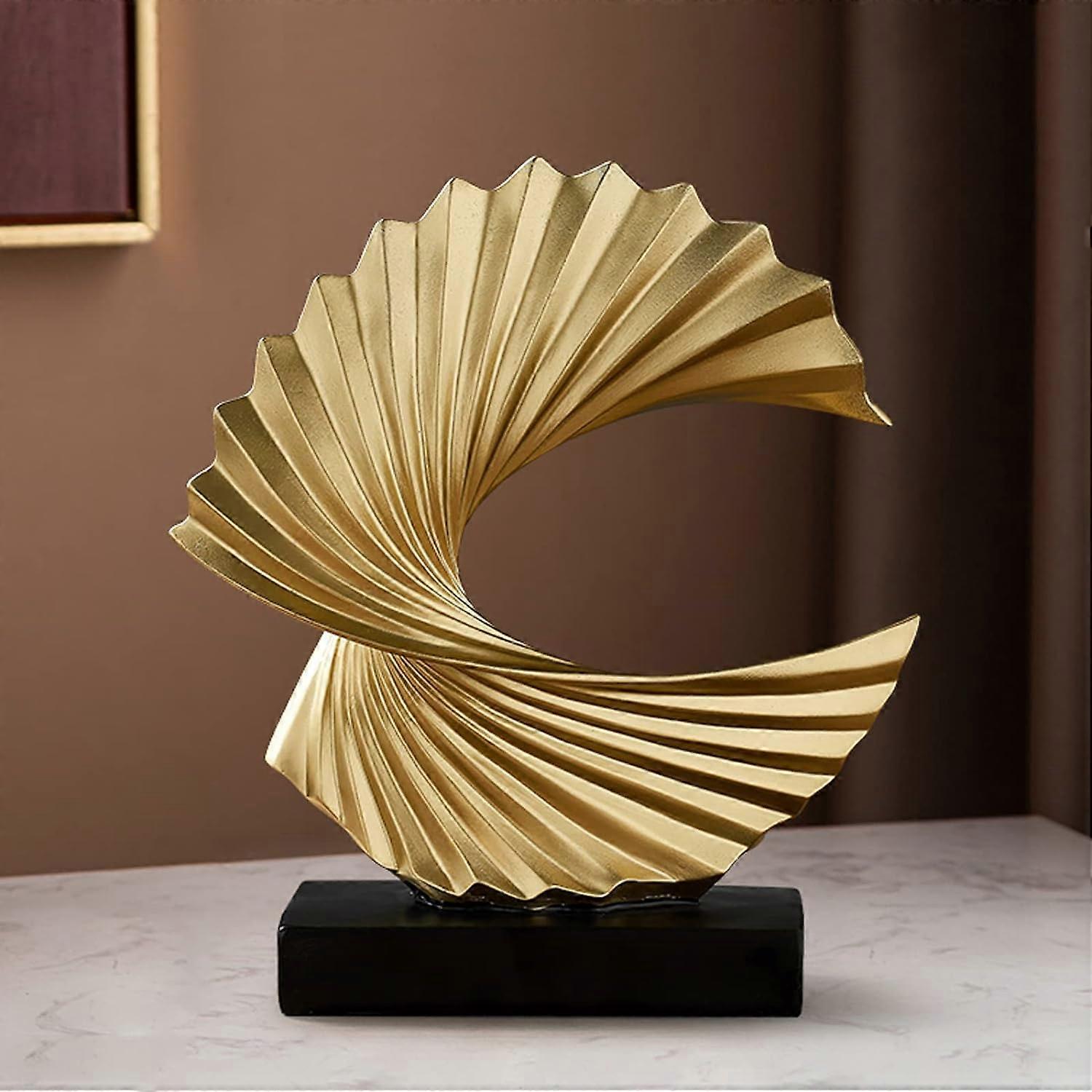 Modern Day Accents Abstract Sculpture Black Base Ocean Wave Tabletop ...