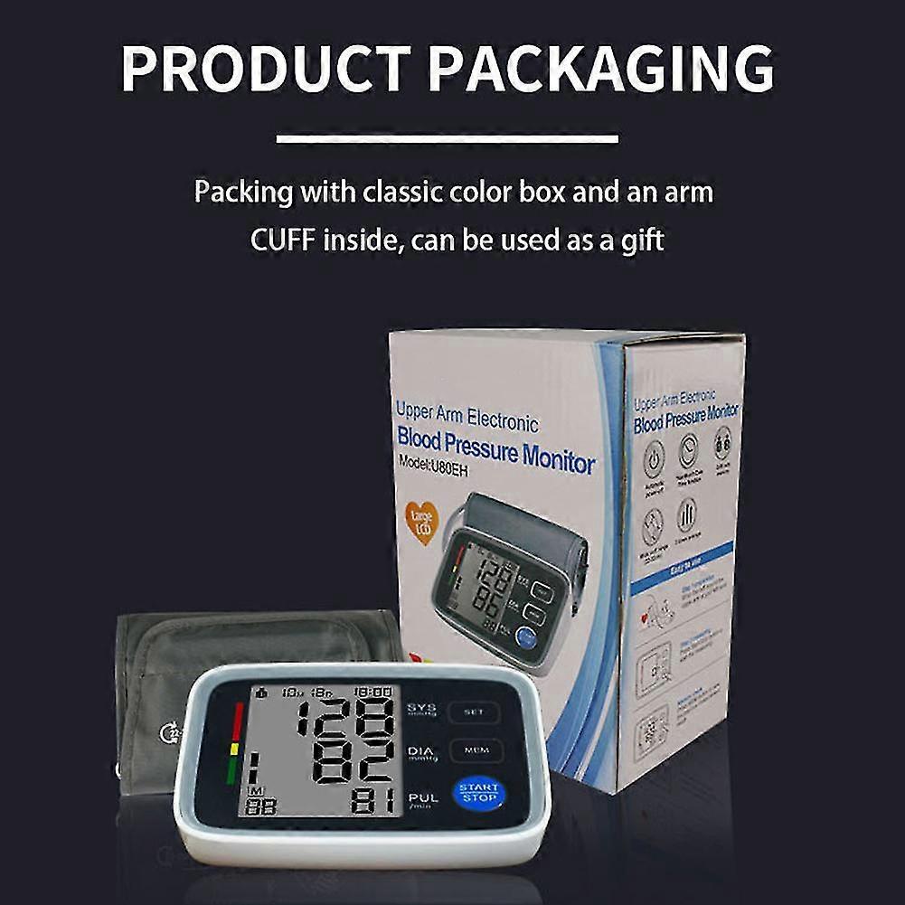 Smart Blood Pressure Monitors Upper Arm LCD Display Sphygmomanometer ...
