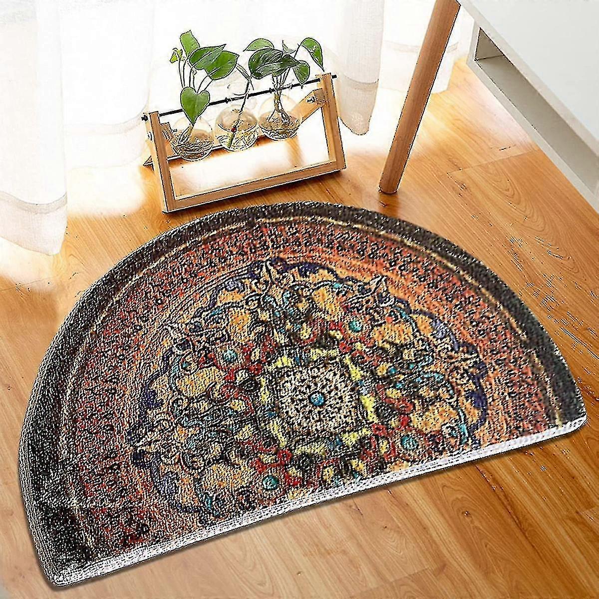 Boho Half Round Door Mat, Bohemian Sun And Moon Semicircle Door Mats ...