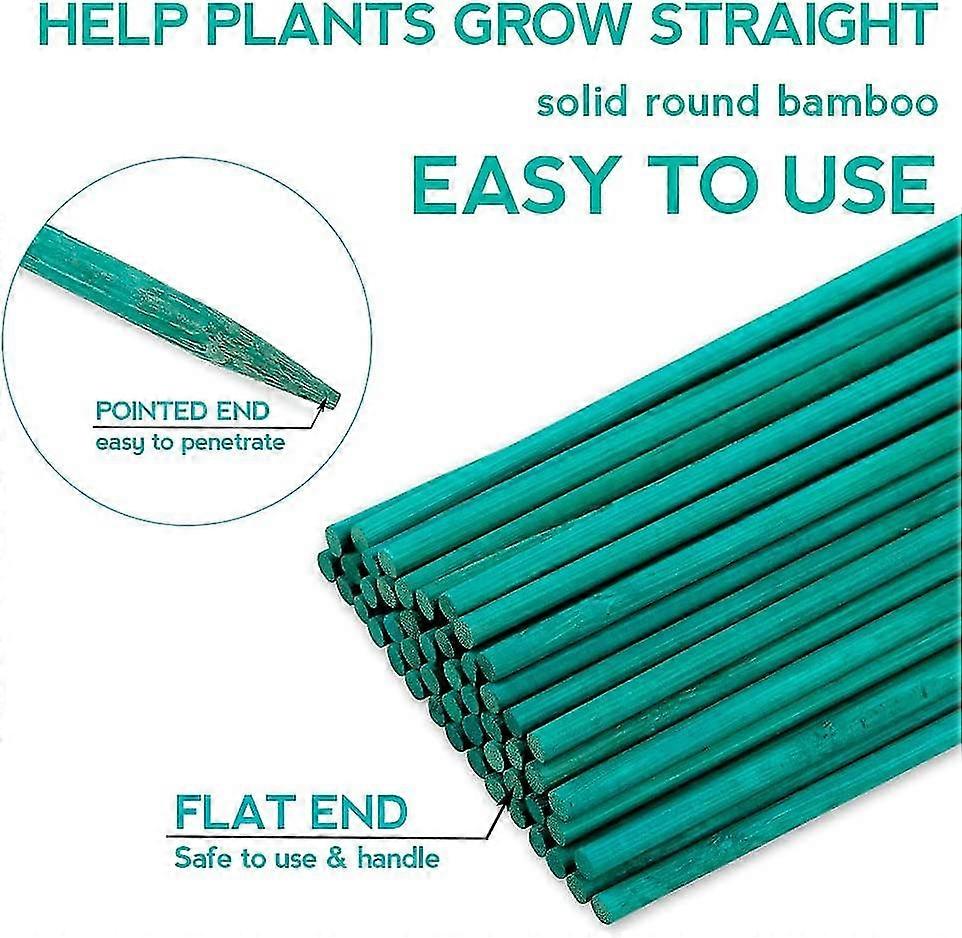 50 Pieces 45cm Plant Supports Green Plant Sticks Bamboo Flower Sticks ...