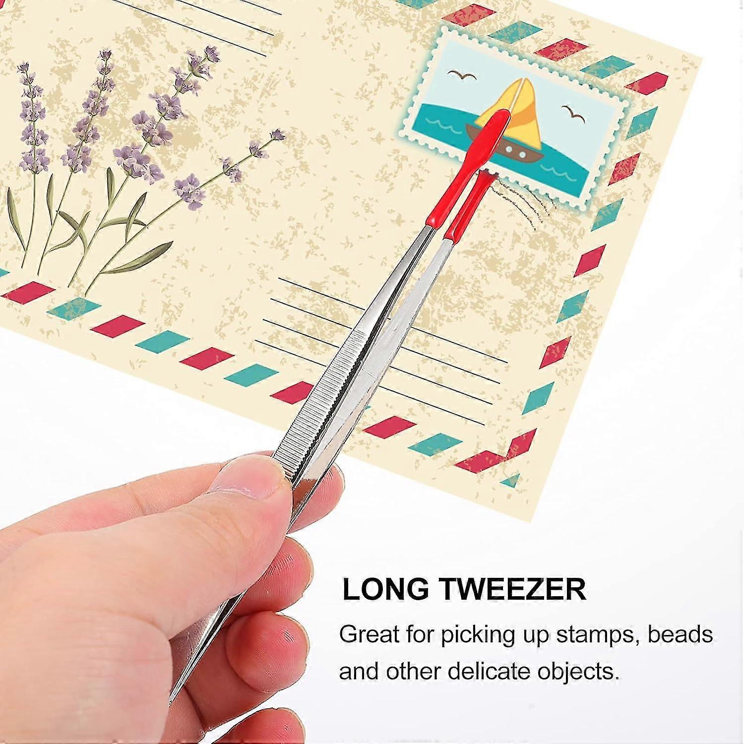 Rubber Tipped Tweezers PVC Coated Soft Silicone Non Scratch Flat Tip ...