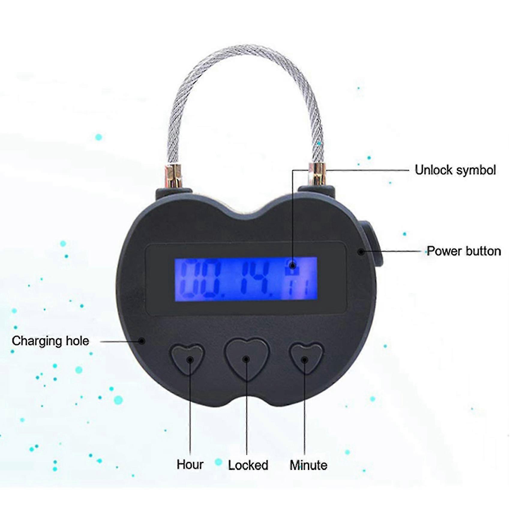 2x Smart Time Lock Lcd Display Time Lock Usb Rechargeable Temporary ...