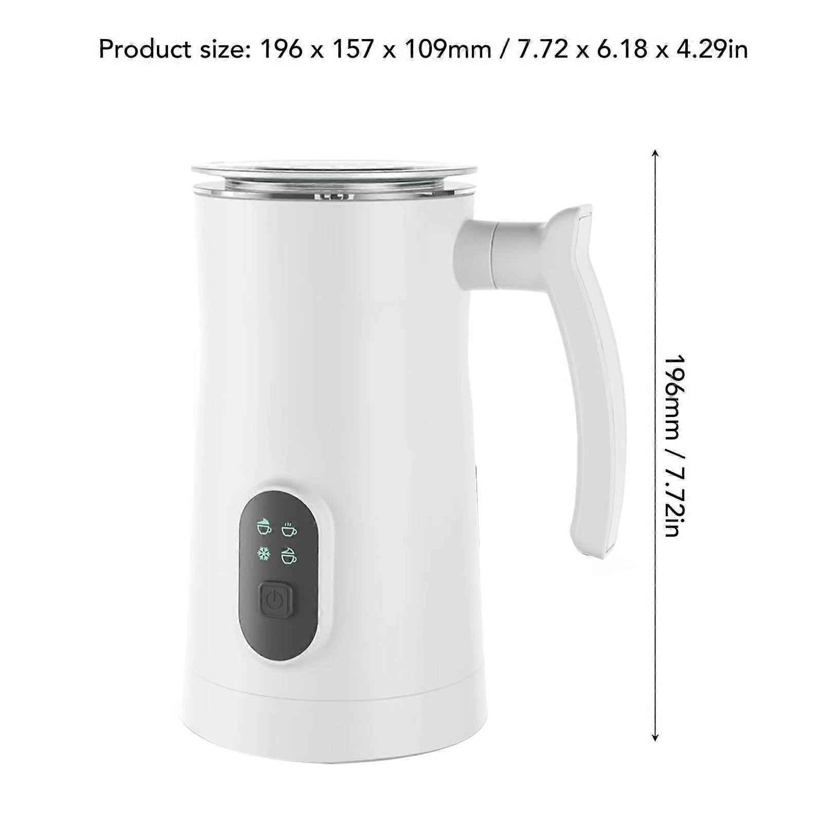 Electric Milk Frother Stainless Steel 4 in 1 Hot/Cold Foam Maker Silent ...