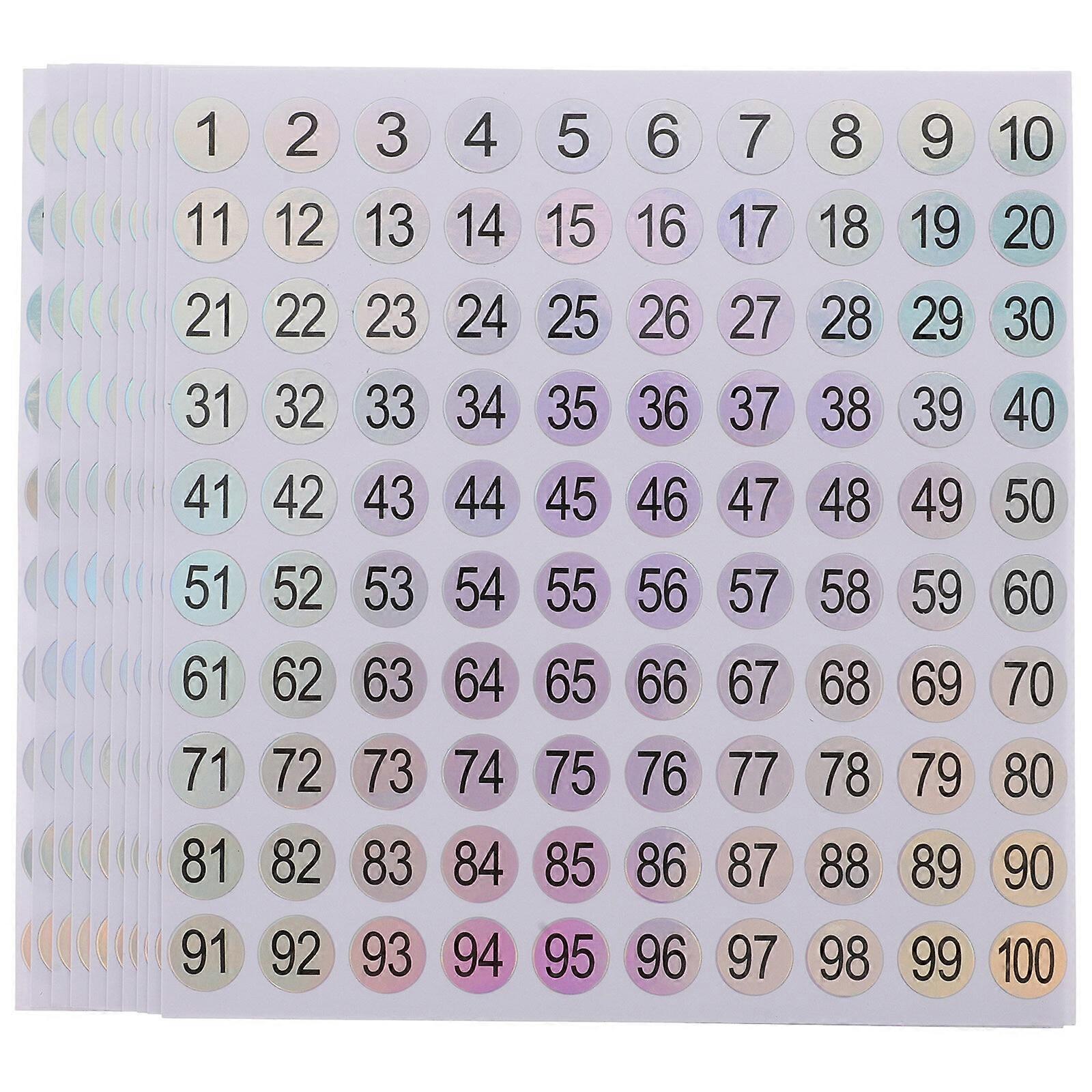 10 Sheets of Number Stickers Classification Digital Label Number ...