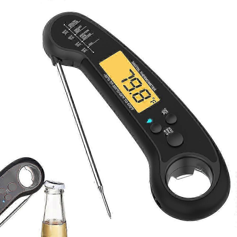 Meat Thermometers, 2 In 1 Waterproof Food Thermometer With Alarm Set ...