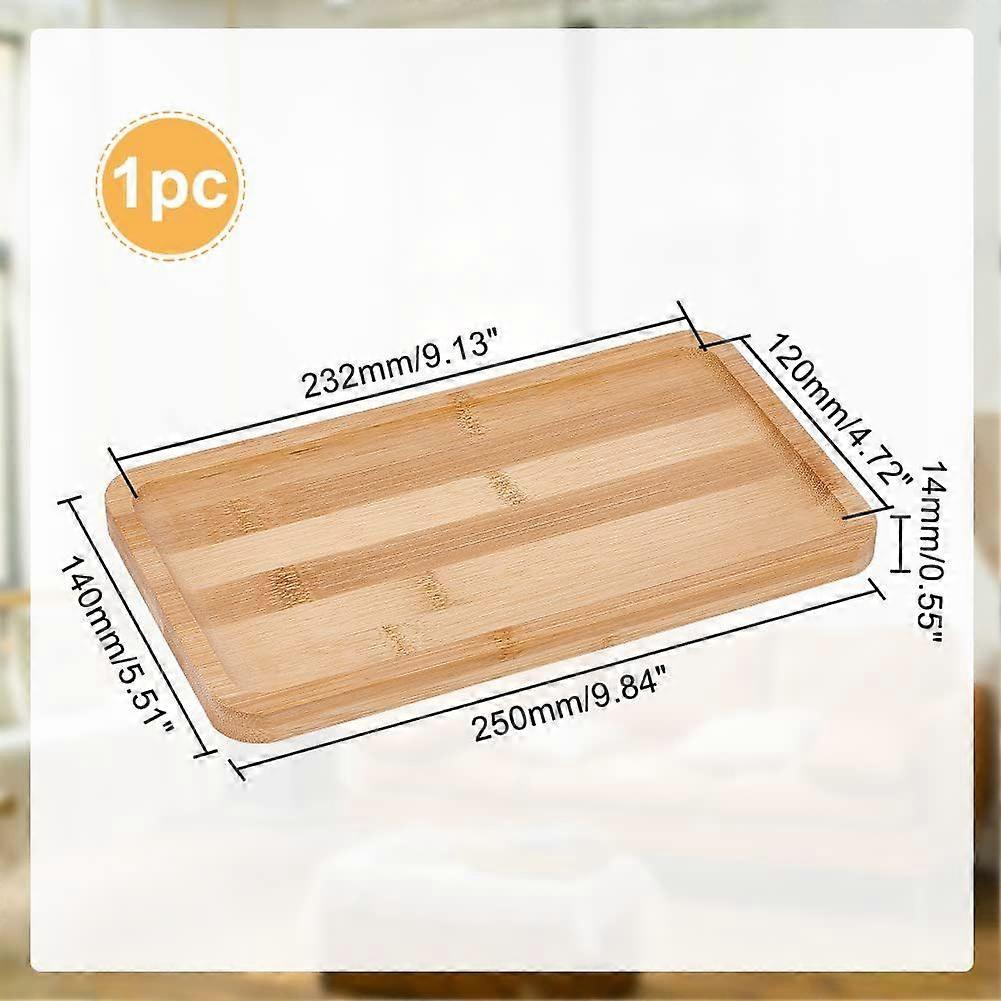 Bamboo Tray 9.8x5.5 Bamboo Serving Tray Portable Rectangle Wooden Tray ...