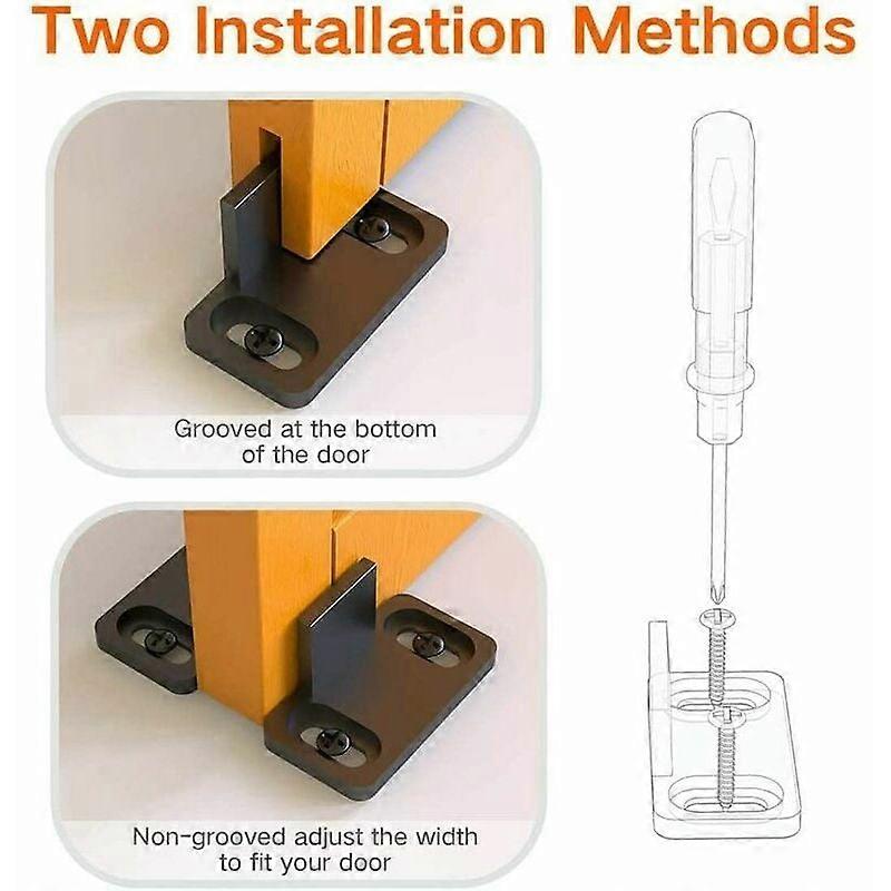 4 Pieces Sliding Door Floor Guides, Multi-Function Barn Door Bottom ...