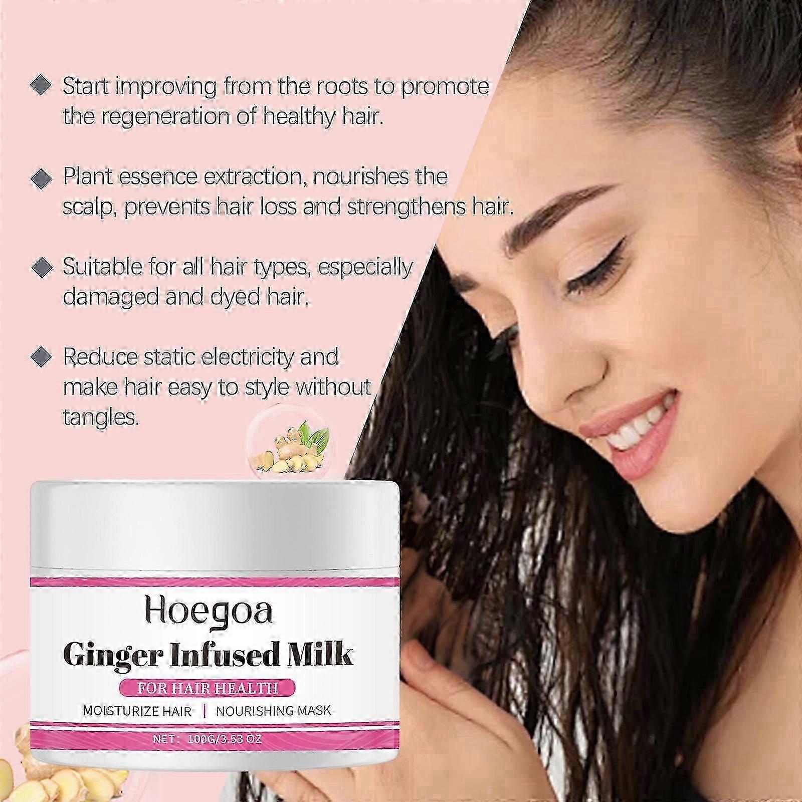 Ginger Milk Hair Mask, Ginger Infused Milk Hair Mask, Deep Conditioning ...