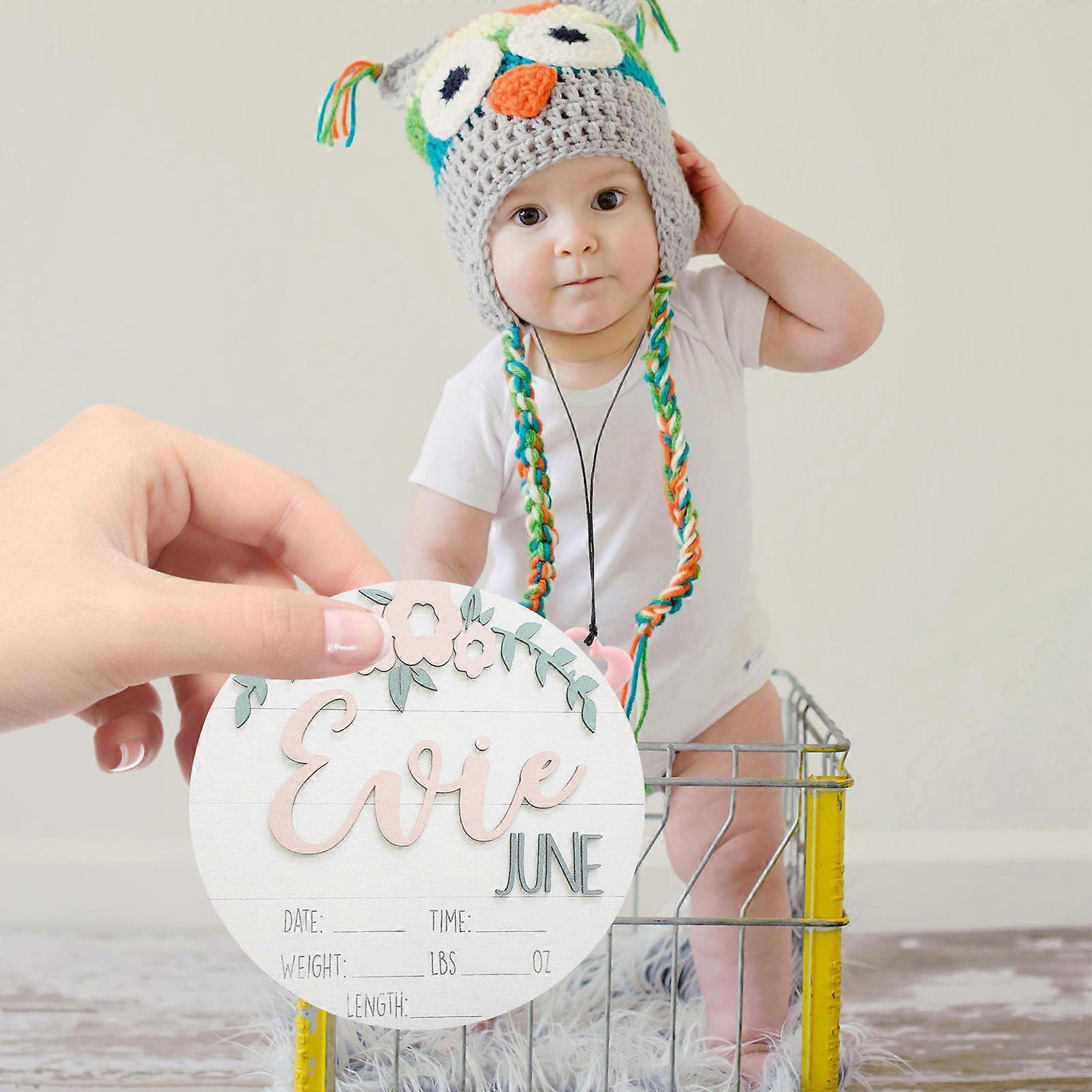 Baby Birth Announcement Sign Round Birth Announcement Sign for Decor ...