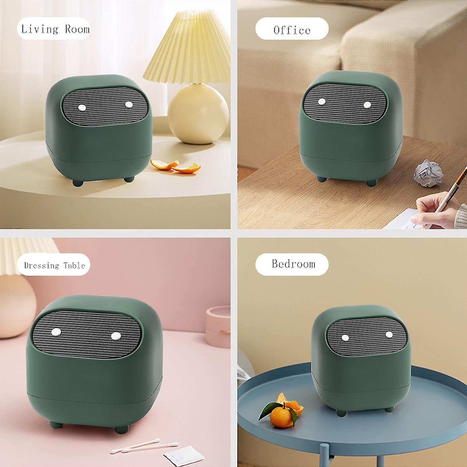 Small Waste Bin, Cute Ninja Press Desk Bin With Lid | Fruugo UK