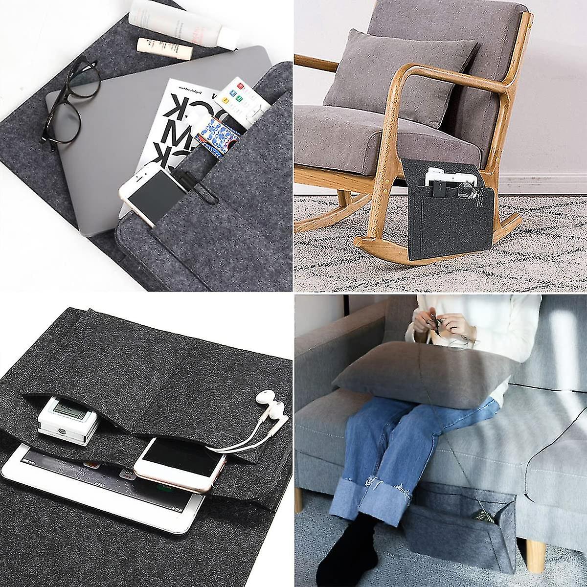 Pxcl Felt Bed Pocket 3 Pcs Bedside Storage Bag Organizer Sofa Bedside ...