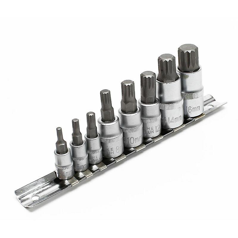 Multi-toothed socket set 8 Pieces M4 - M16 | Fruugo UK