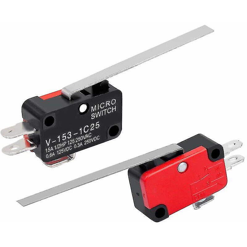 10 Pack Micro Limit Switch Hinge Lever SPDT 1NO 1NC Momentary Long Lever Switch Micro Switches 3 ...