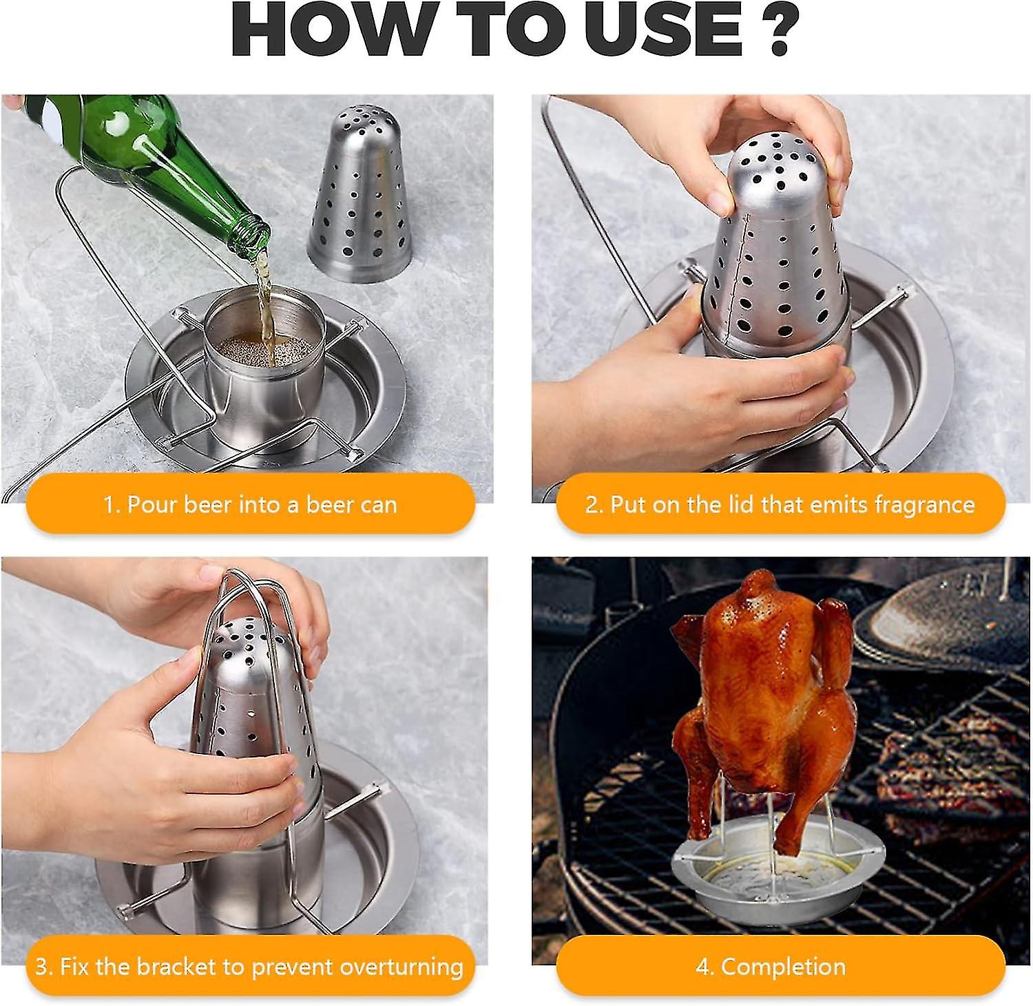 Beer Can Chicken Roaster Stand Stainless Steel Beer Can Chicken Holder ...