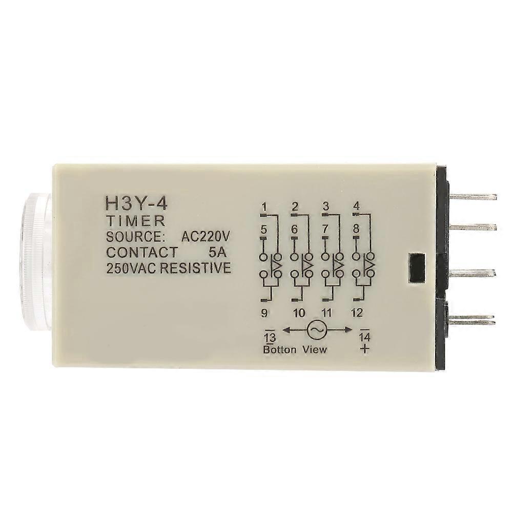 H3Y-4 Power On Delay Timer Relay 0-60 Minutes Time Relay AC 220V 5A ...