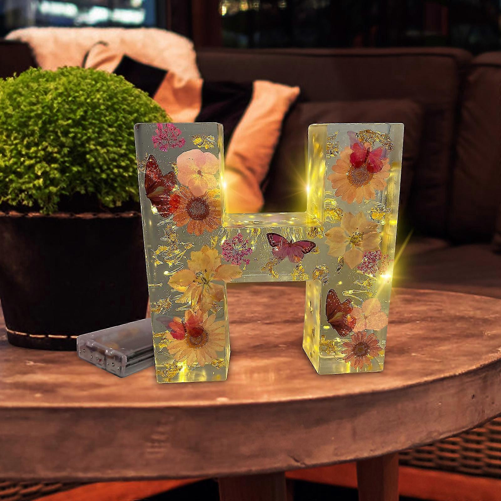 Resin Letter Tale Lamp With High Facial Valueand Floral Decoration Can ...