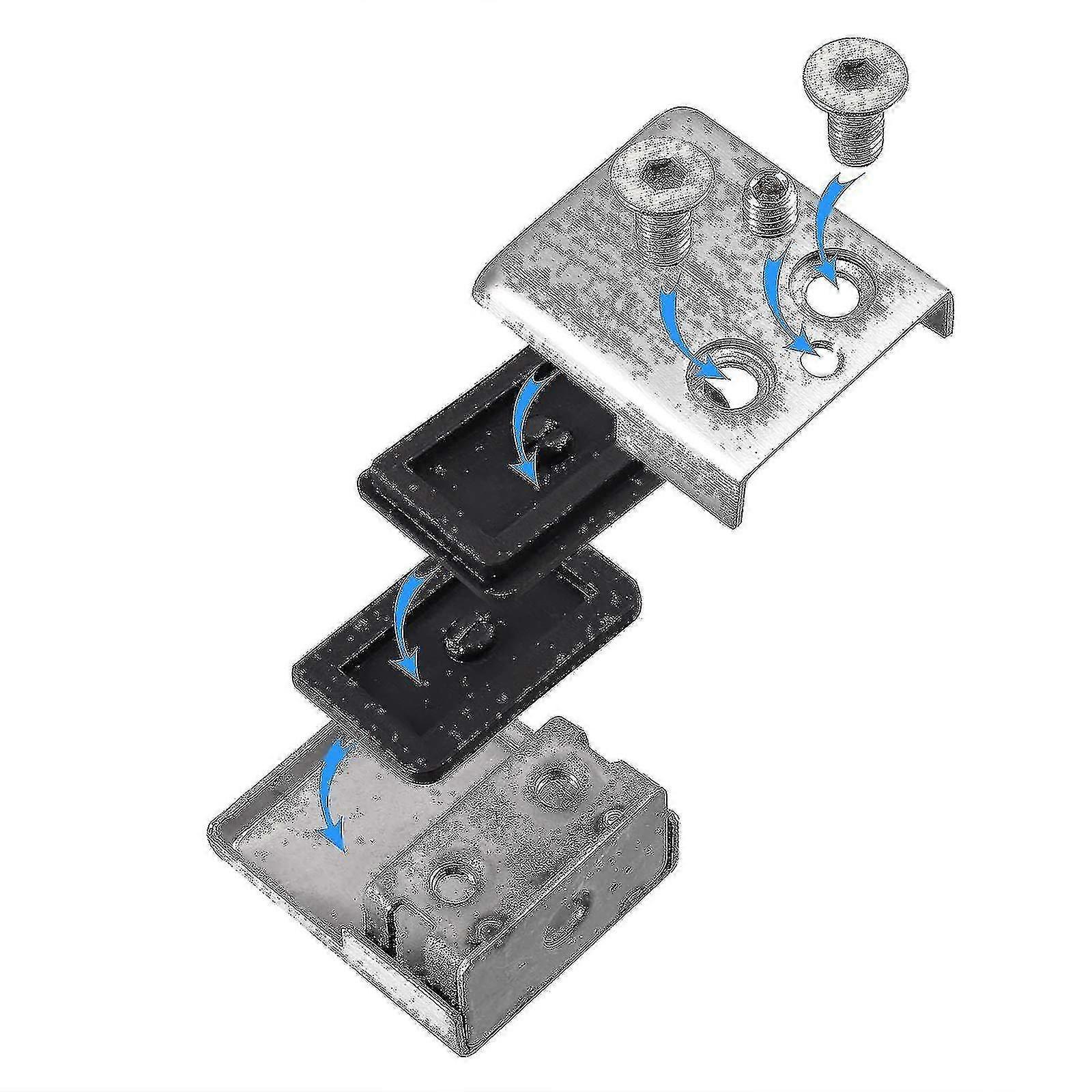 Glass Clamp, 8 Pack Stainless Steel Square Clamp 6-8mm Glass Clip Clamp ...