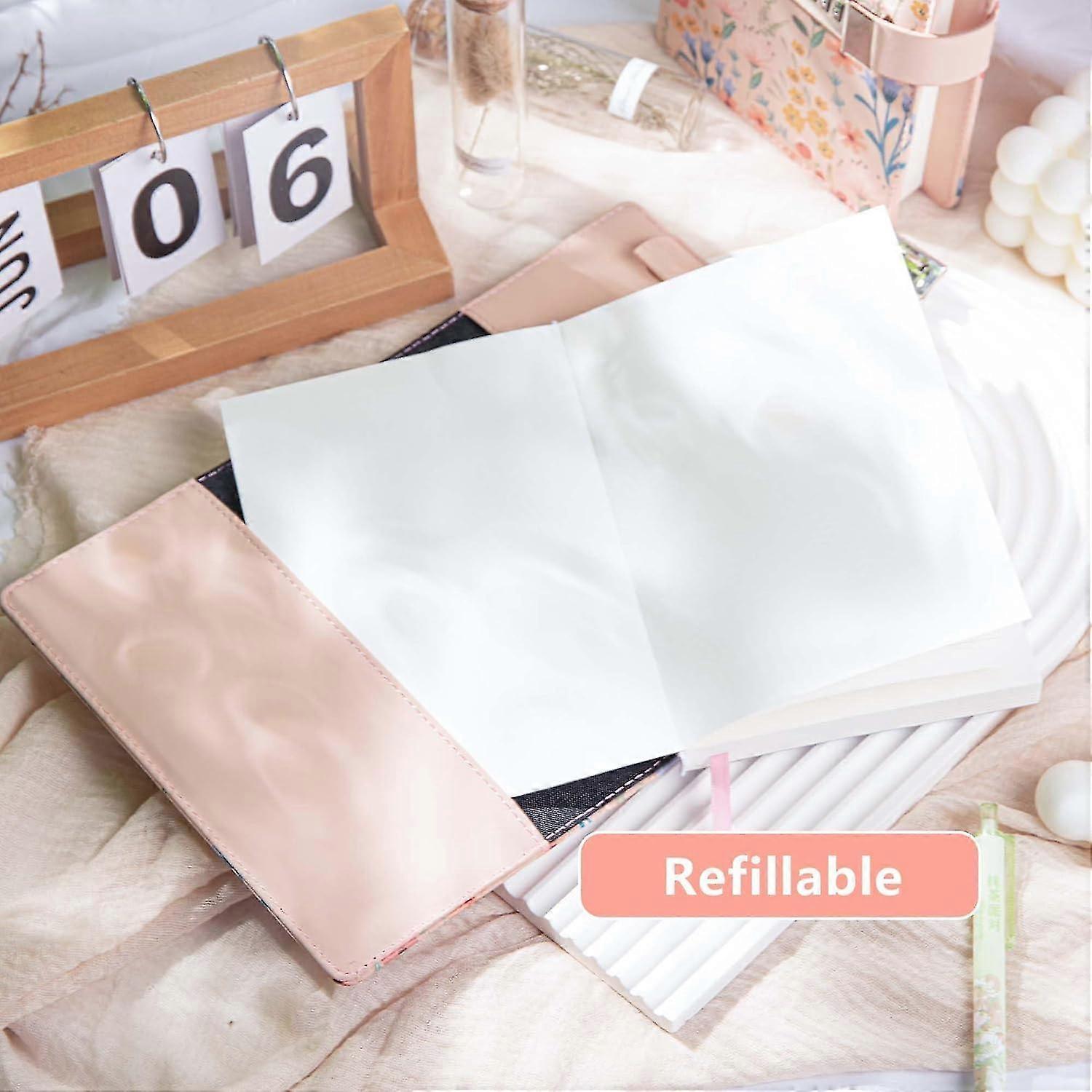 Diary With Lock, Flower And Butterfly Journal, Refillable Pu Leather ...