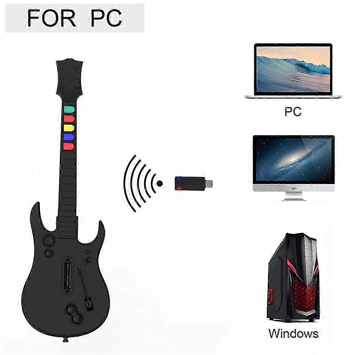 2.4G Wireless Game Guitar Controller for PC Compatible with Clone Hero ...
