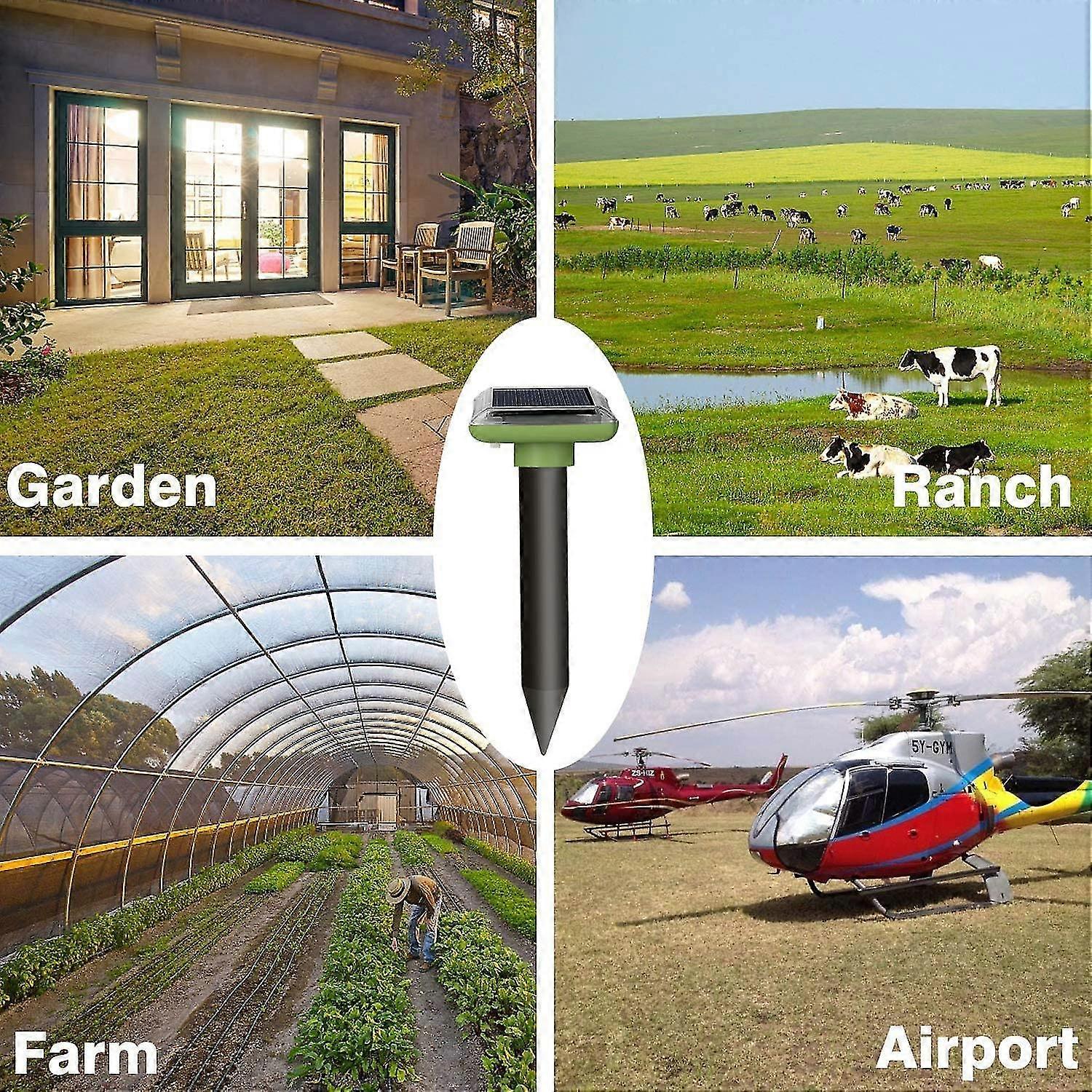 Mole Repellent 4Pcs,Solar Repellent for Moles,Sonic Mole Deterrent ...