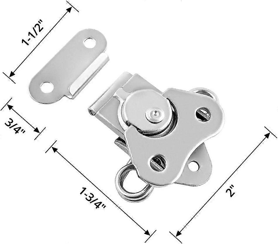Stainless Steel Twist Latch, 2" x 1-1/2" Latches with Keeper and Spring ...