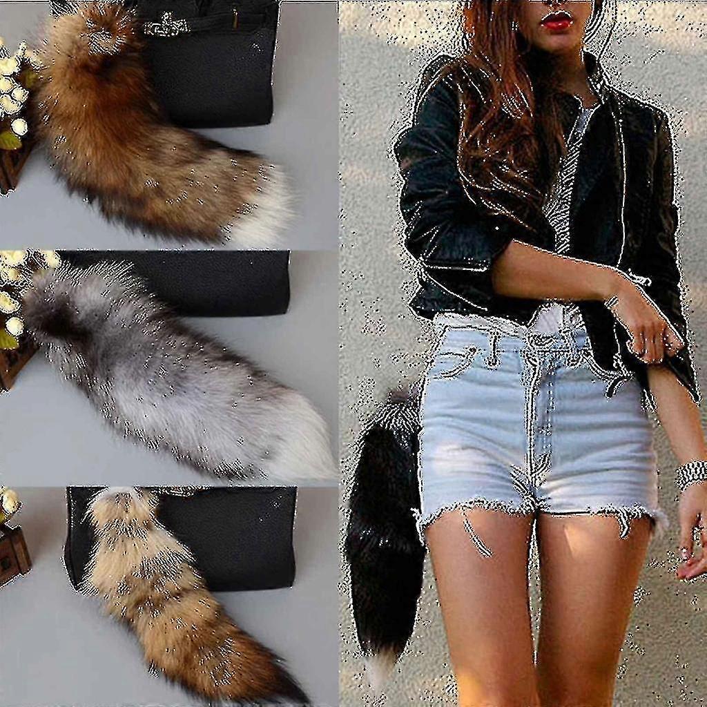 Plush-fox Tail Keychain Furry Animal Tail Keyring Keychain 40cm Animal ...