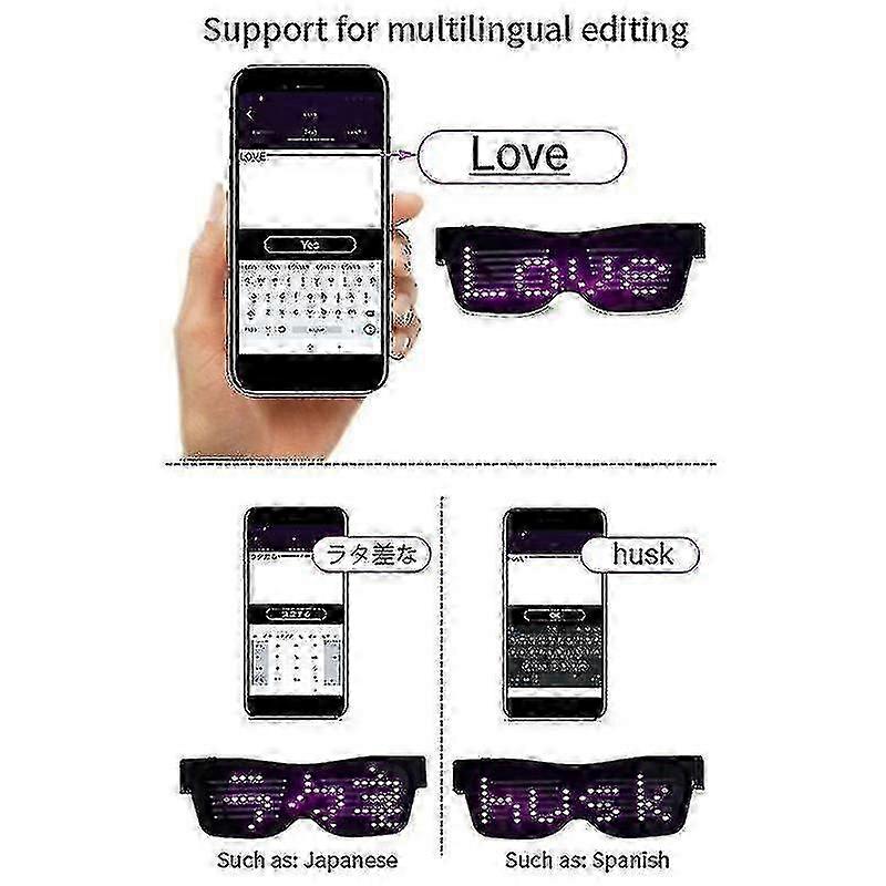 Bluetooth Party Magic Led Glasses Smart Glass By App Control Luminous ...