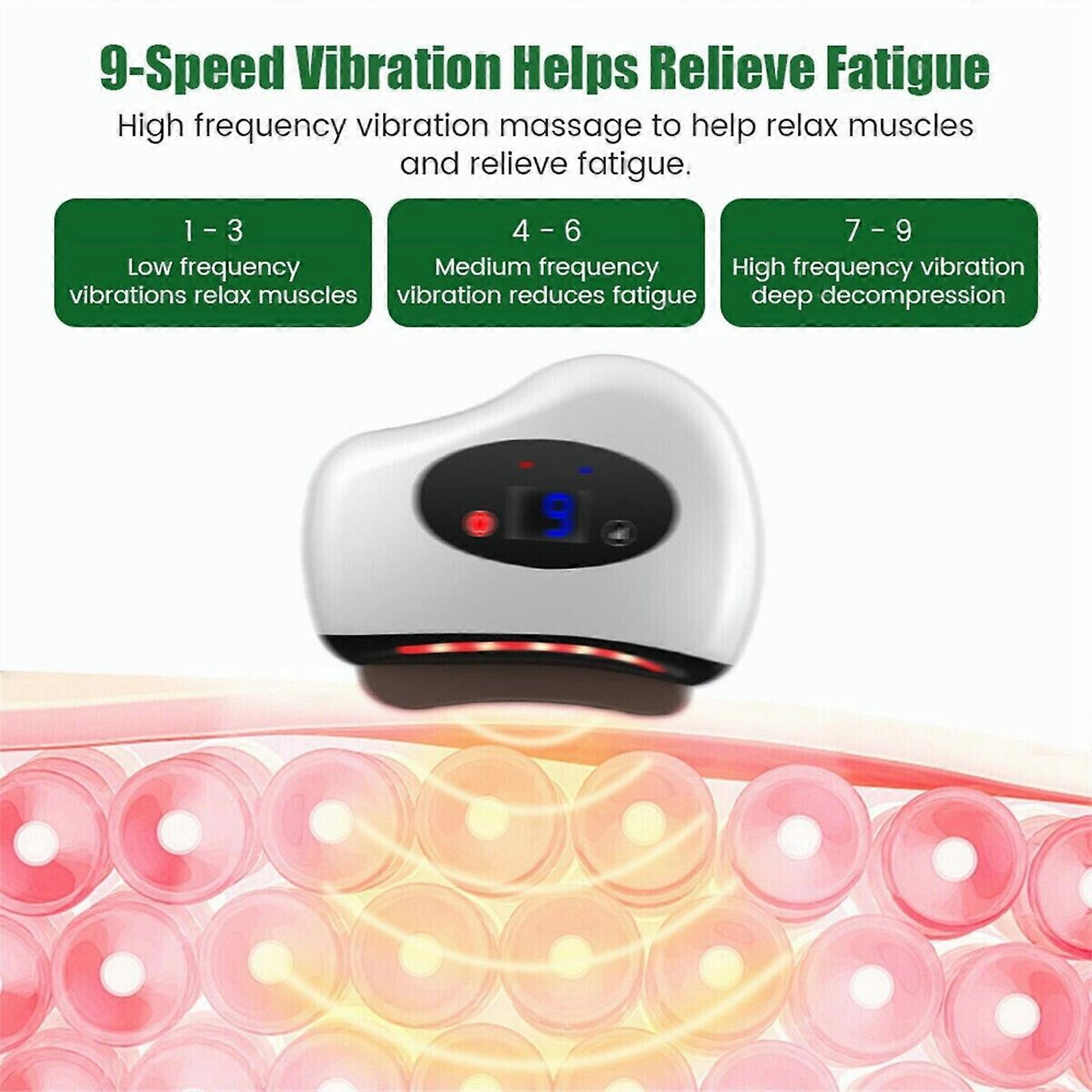 GuaSha Massager Stone Heating Vibration Scraping Fat Burning Electric ...