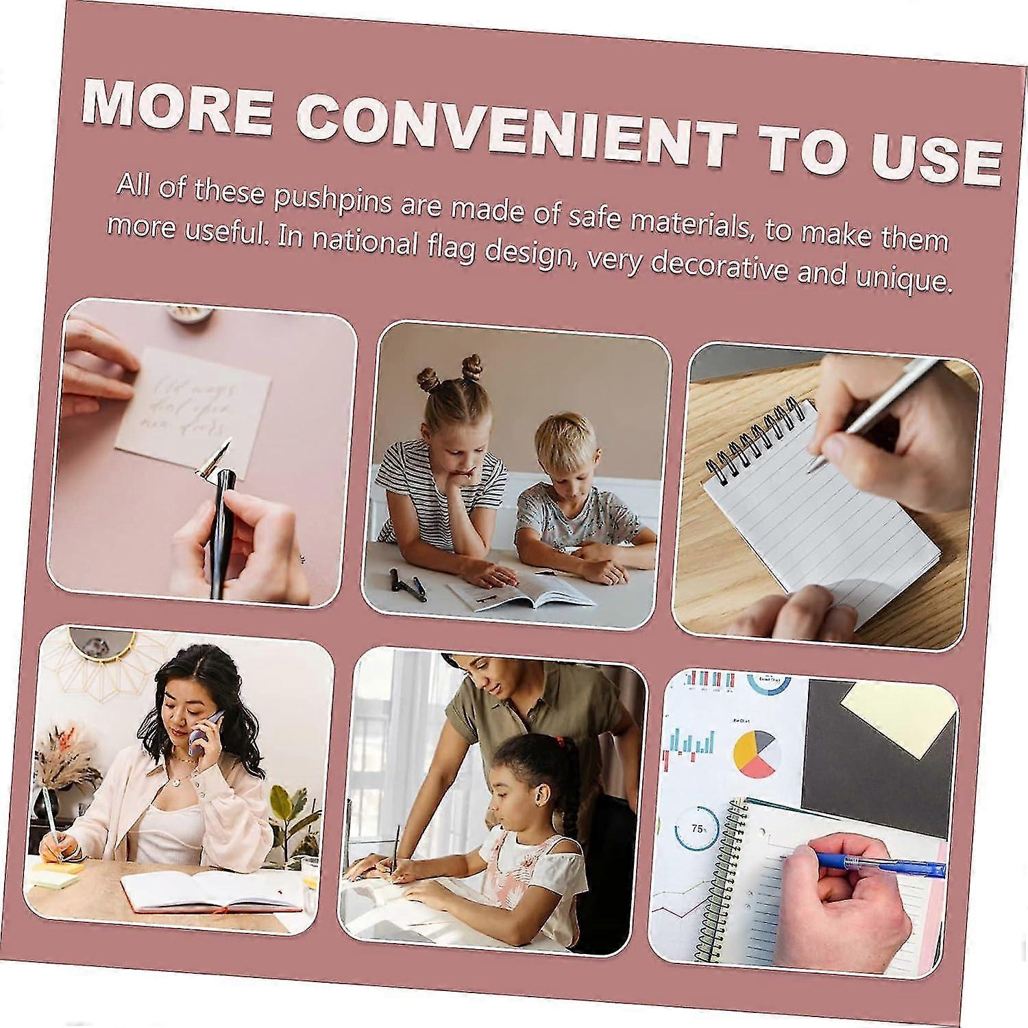 218pcs Flag Drop Glue Push Pin American Flags Thumb Tacks Usa Map ...