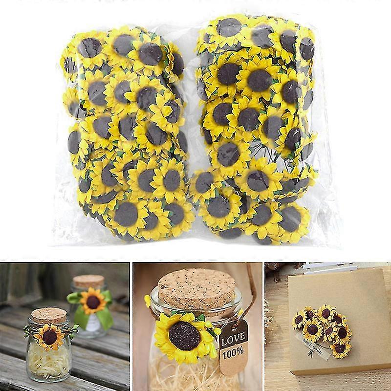 100pcs Homemade Sunflower Simulation Paper Sunflower For Diy Wedding ...