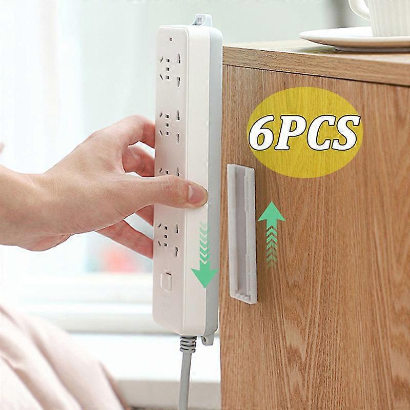 1/6pcs Wall-Mounted Holder Punch-Free Plug Fixer Self-Adhesive Socket ...