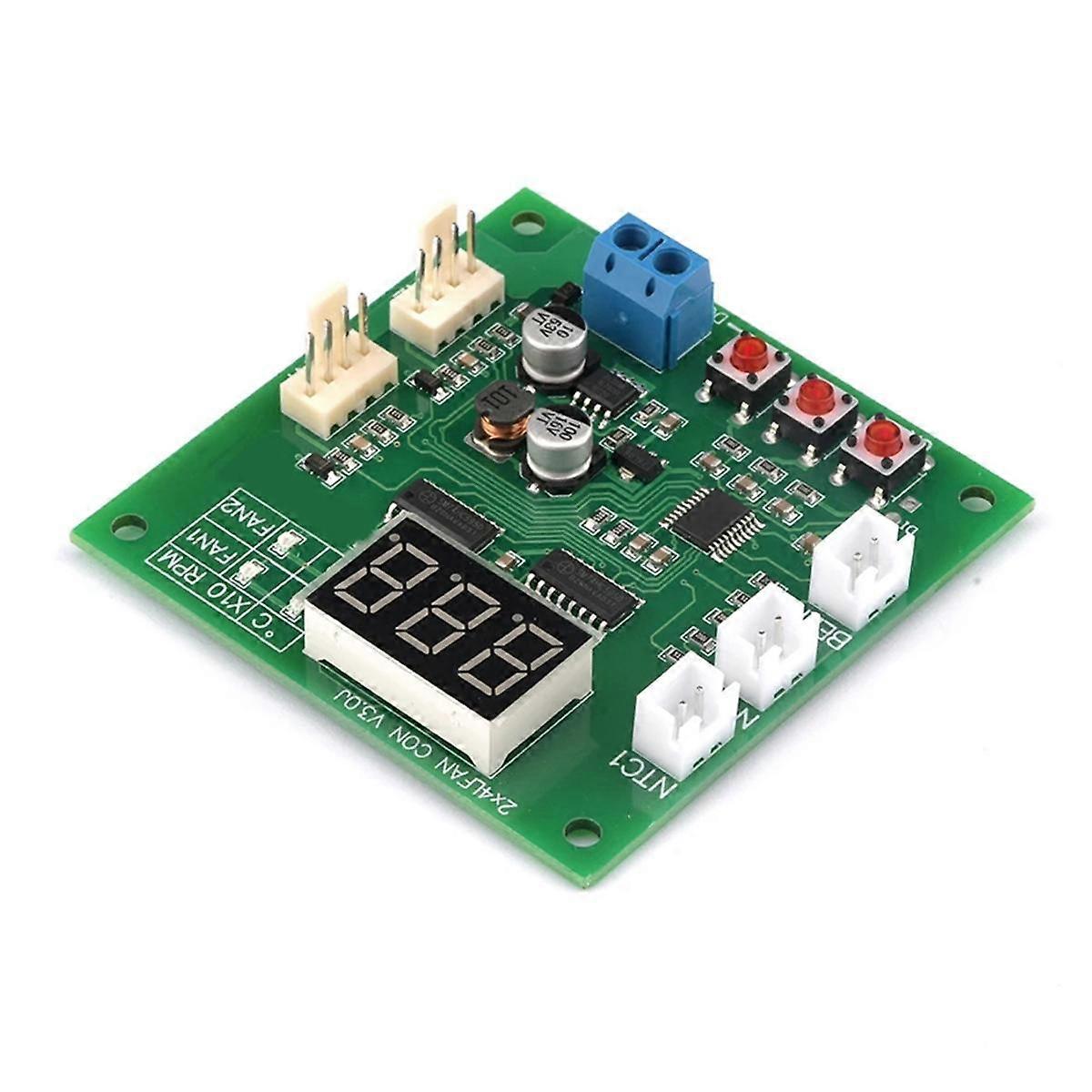 2 Channel 4 Wire DC 12V 24V 48V PWM Motor Fan Speed Controller Digital ...