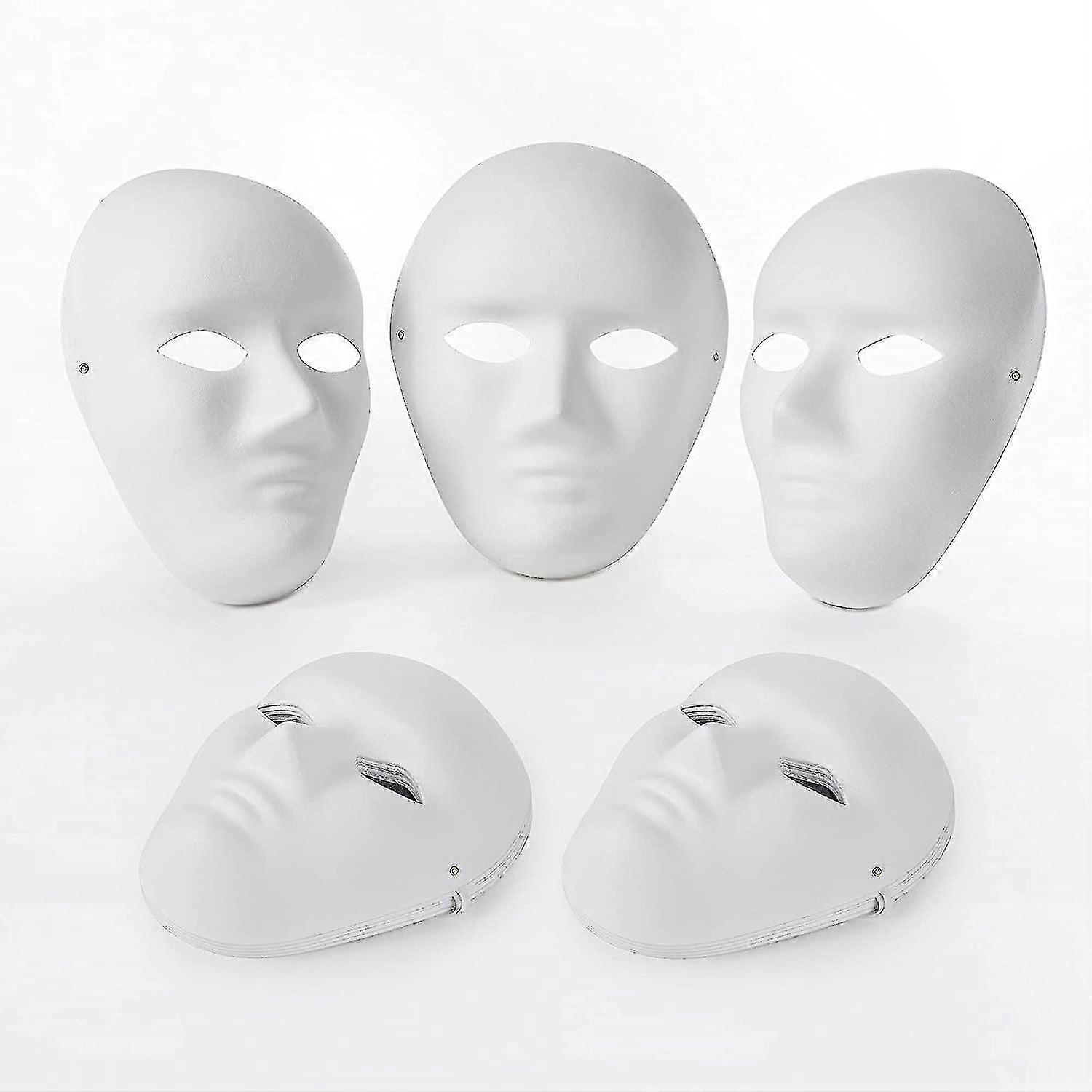 Masks, 10 Packs Diy Full Face Masks White Masquerade Masks Paintable ...