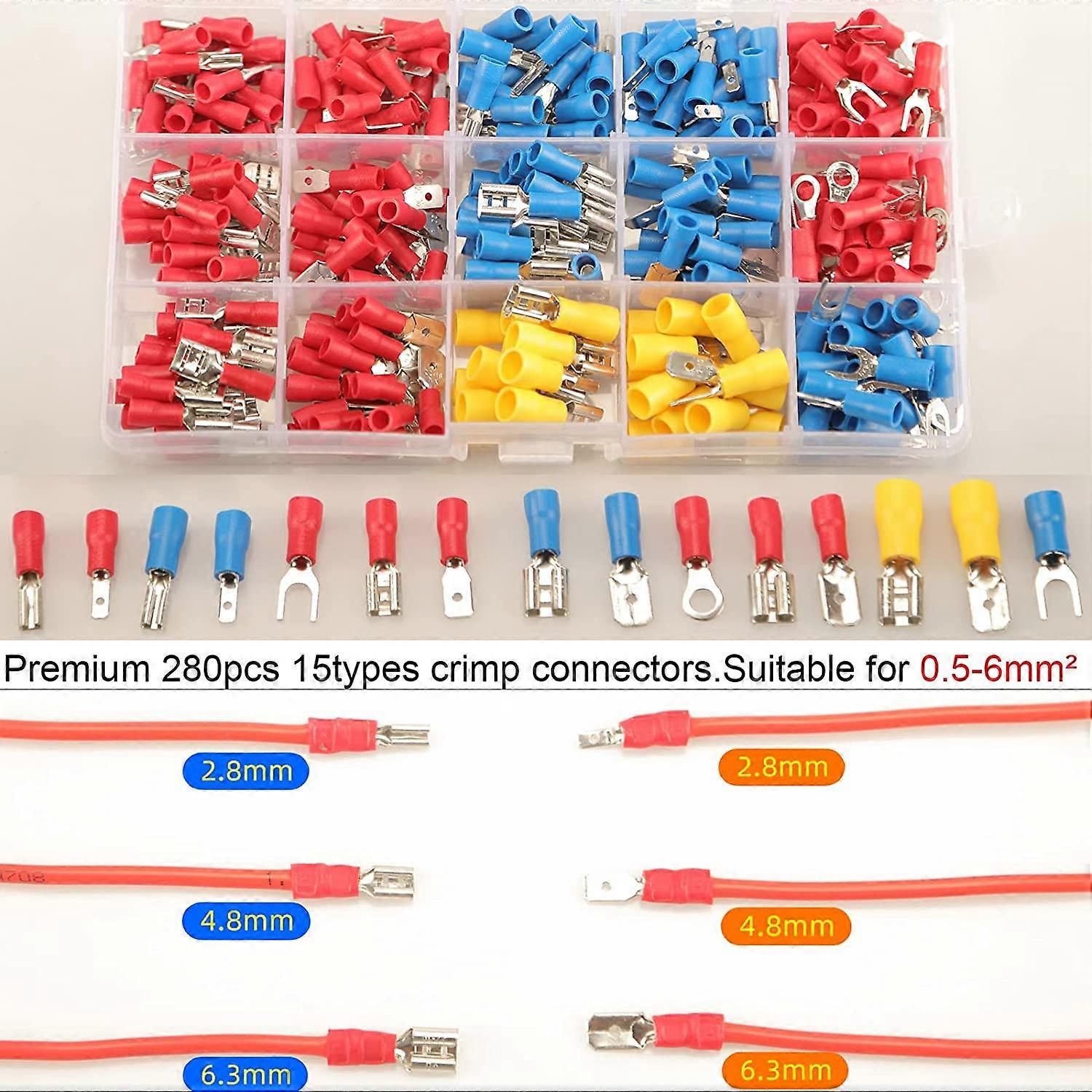 280 PCS Insulated Electrical Lugs, Electrical Crimp Lugs, Electrical ...