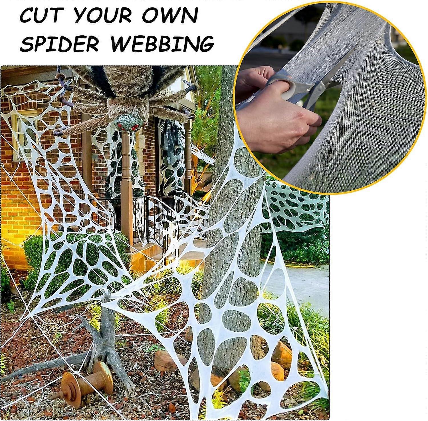 Spider Web Outdoor Halloween Decoration, Large Quantity Stretchy Spider ...