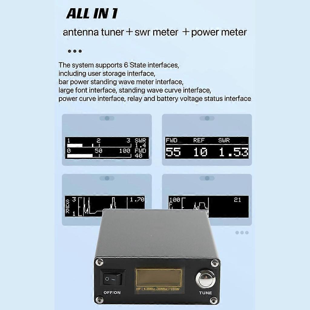 Antenna Tuners 1.8Mhz-30Mhz Automatic Manual Tuners Device 100W Power ...
