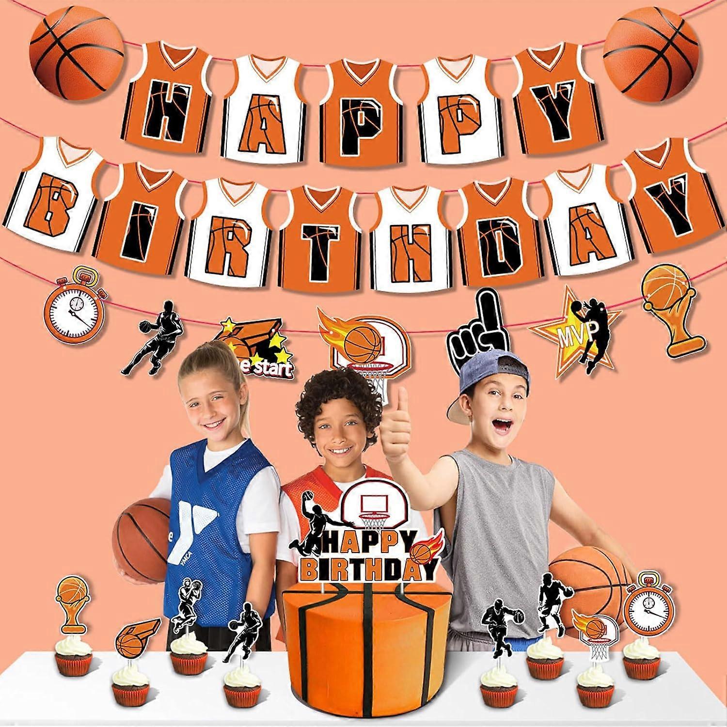 Basketball Birthday Party Decorations Supplies, Basketball Theme Happy ...