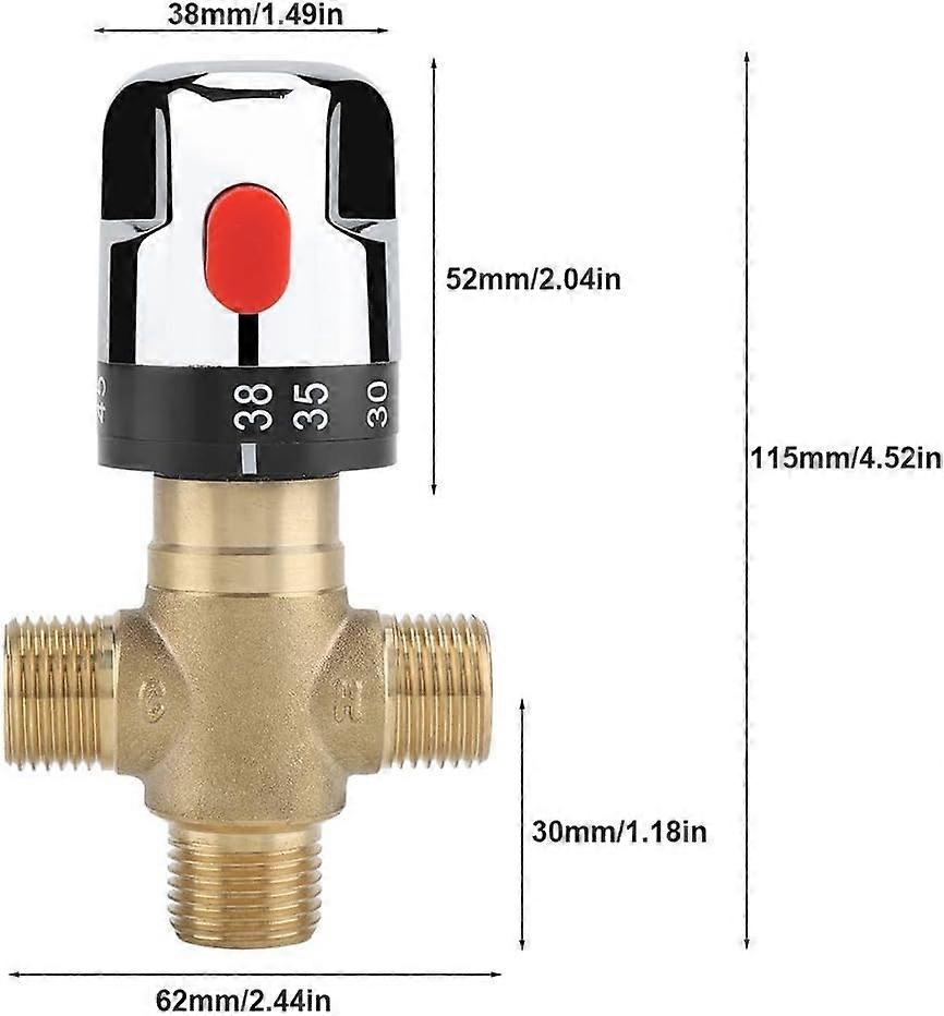 Thermostatic Mixing Valve, Solid Brass 3 Way Thermostatic Mixing Valve ...
