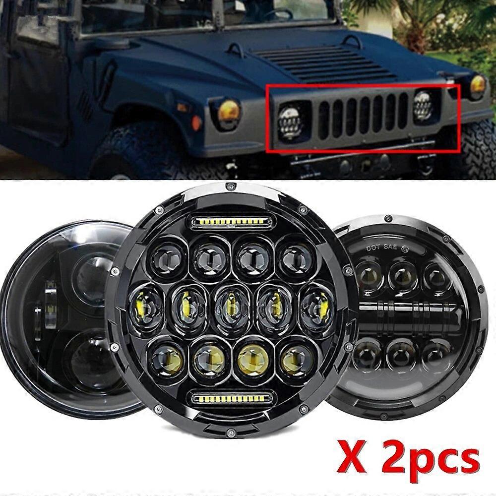Classic Car Accessories DOT 7 inch Round LED Headlights For Land Rover ...