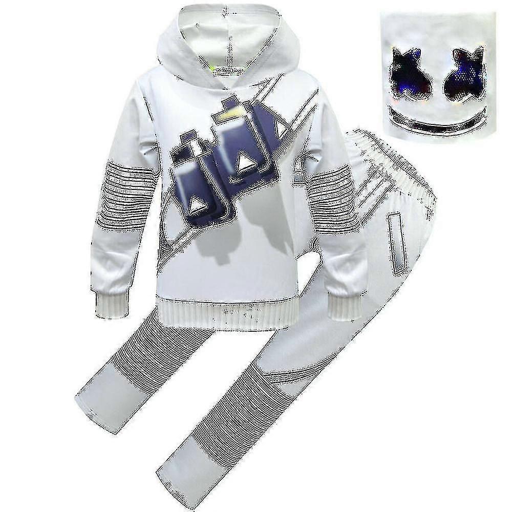 Kids Boys Girls Marshmello Dj Led Mask Hoodie Cosplay Costume Party ...