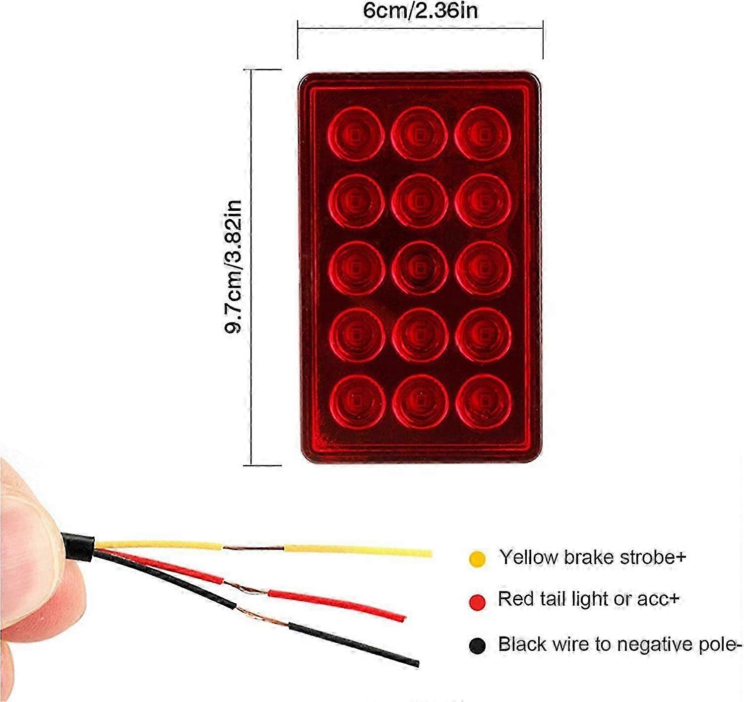 Square Led Brake Lights, Trailer Stop Led Tail Lights, Car Square Anti ...
