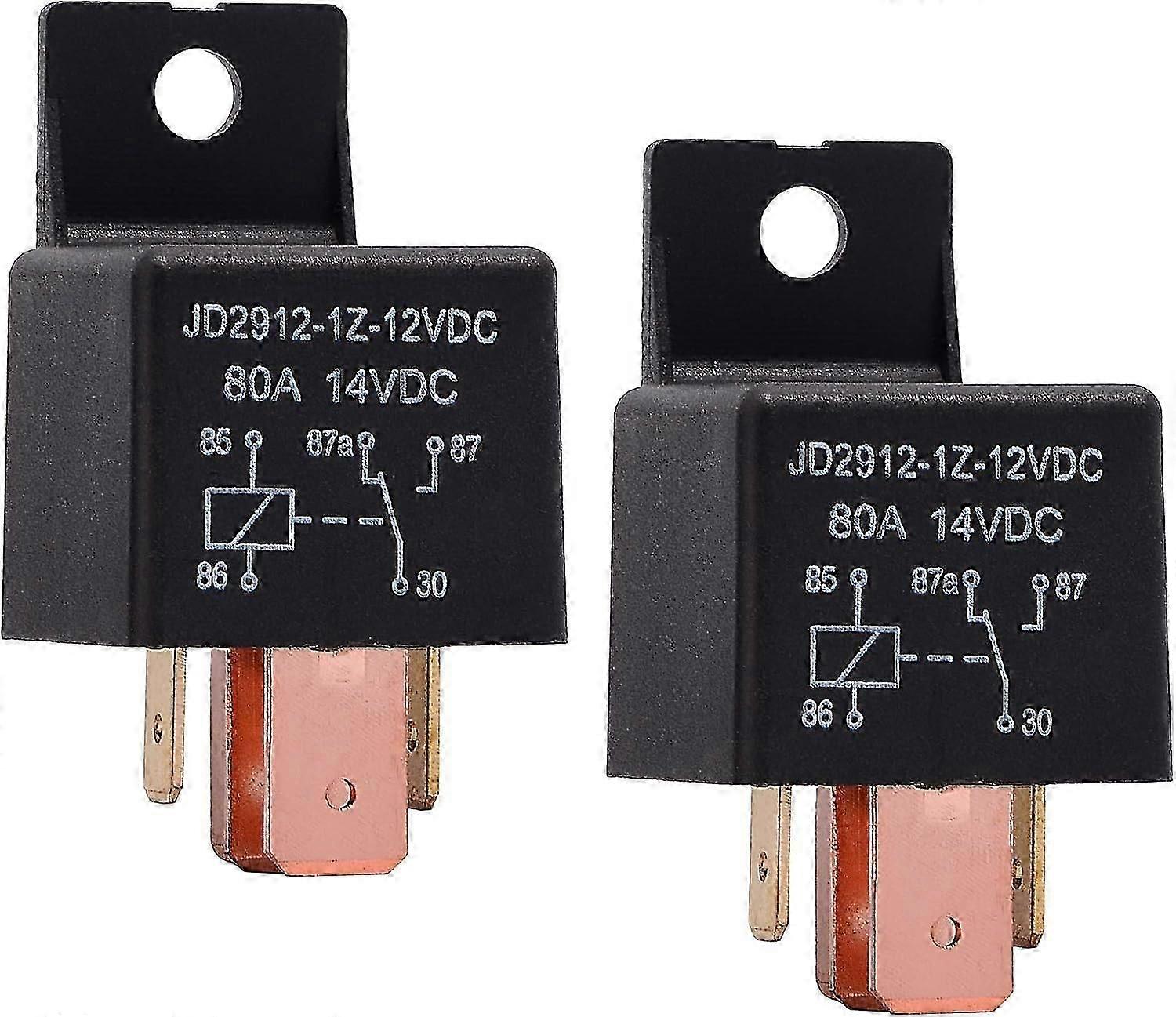 2 Pack Car Relay 12V 80 AMP 5 Pin, JD2912-1Z-12VDC 80A 14VDC SPDT Truck ...
