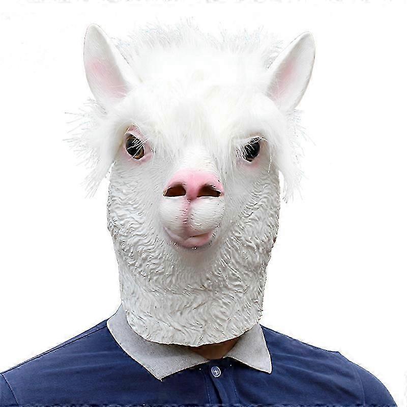 Alpaca Animal Sheep Spoof Mask Party Costume Cosplay Halloween Head ...